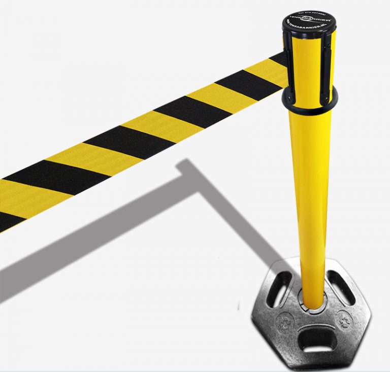 Veilig afzetten van werkplekken met Tensabarriers afzetpalen met lint
